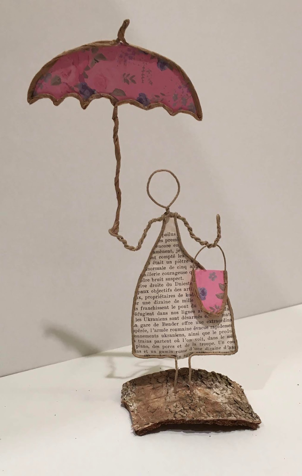 la petite maison de Sylvie: Personnages en papier et fil de fer Kraft