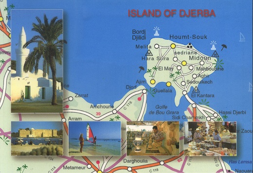 Omran Elmajdoub Postcards, Stamps, Covers and Sheets.: ISLAND OF DJERBA ...