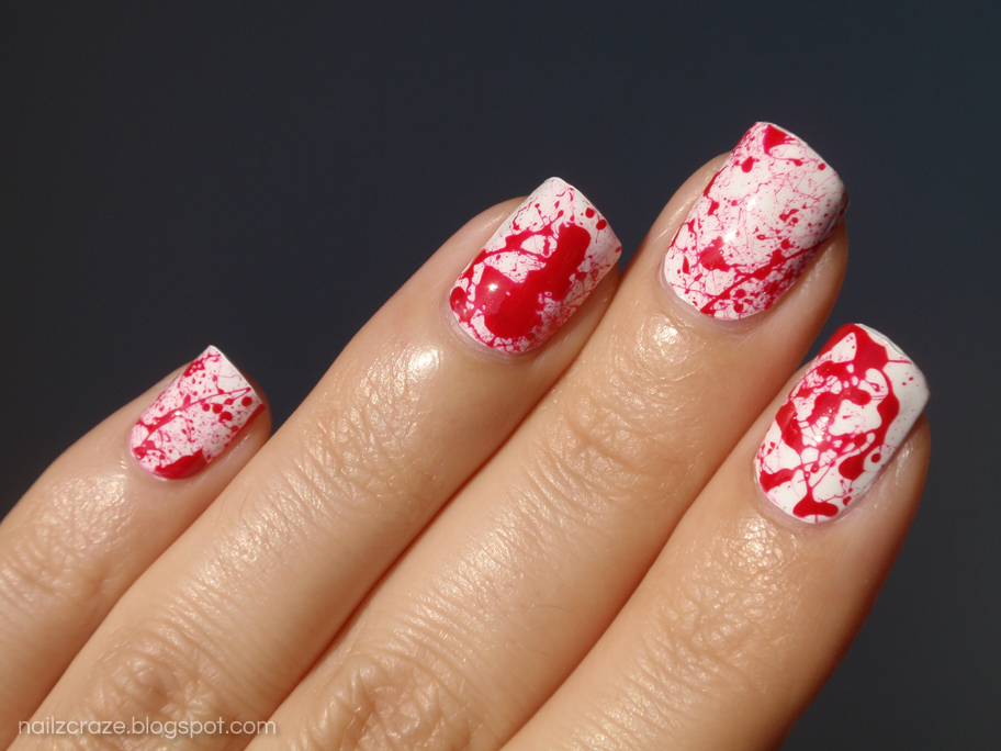 Blood Splatter Nails - Dexter Tribute - Nailz Craze