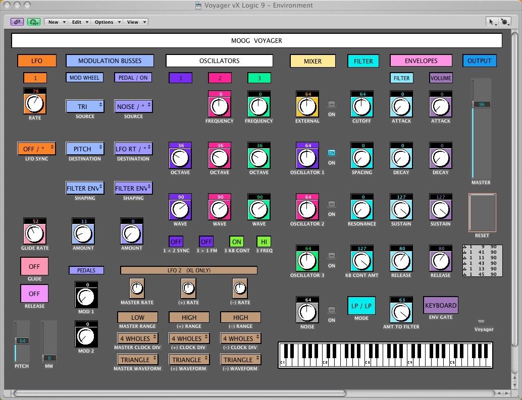 MATRIXSYNTH: Moog Voyager Editor / Programmer for LOGIC v4 - X