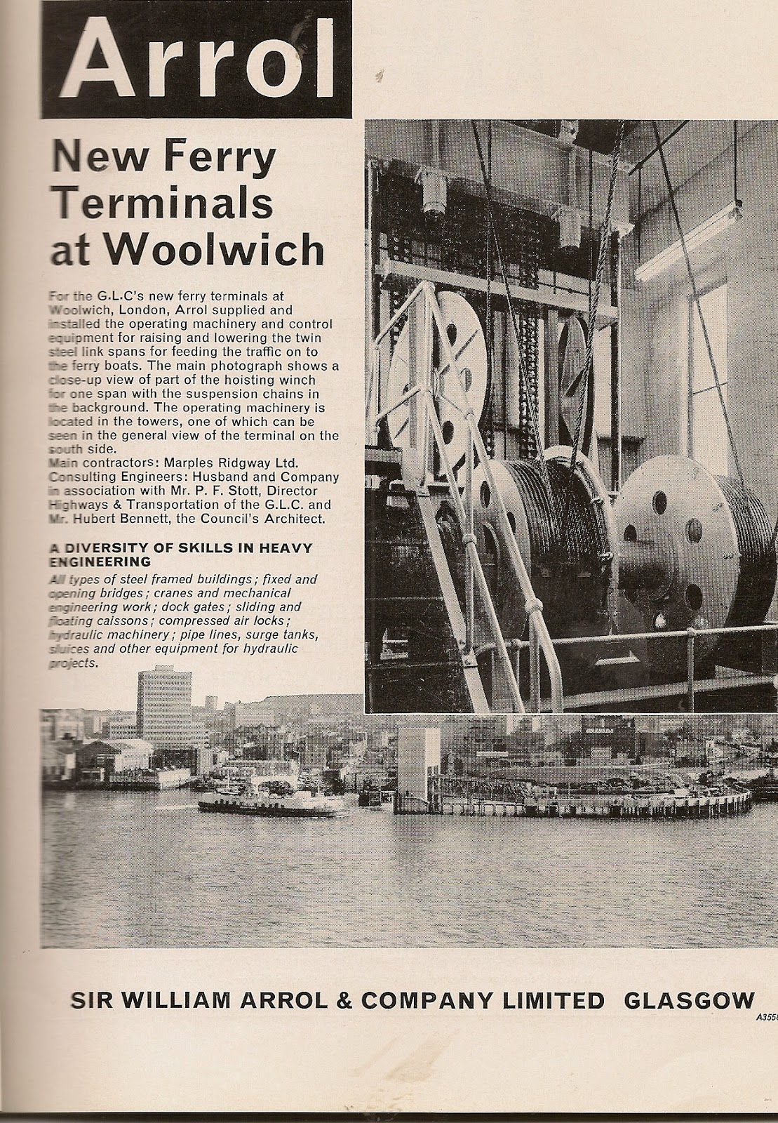 Greenwich Industrial History: 1966 Ad for Woolwich Ferry works