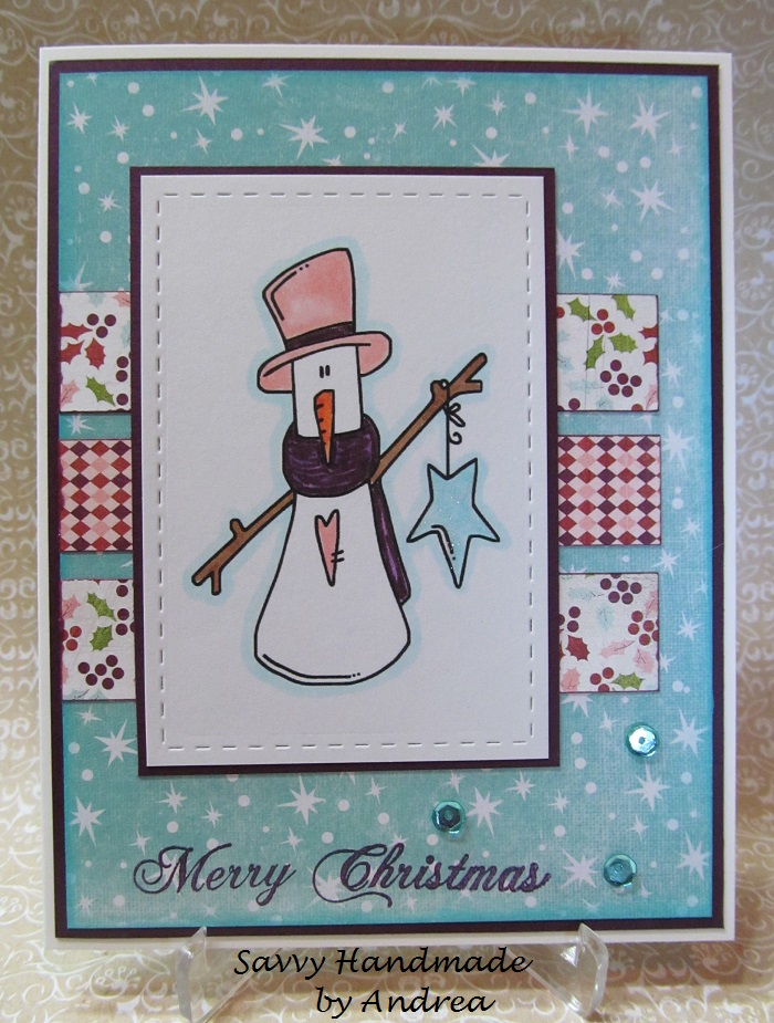 Savvy Handmade Cards: Snowman Merry Christmas Card
