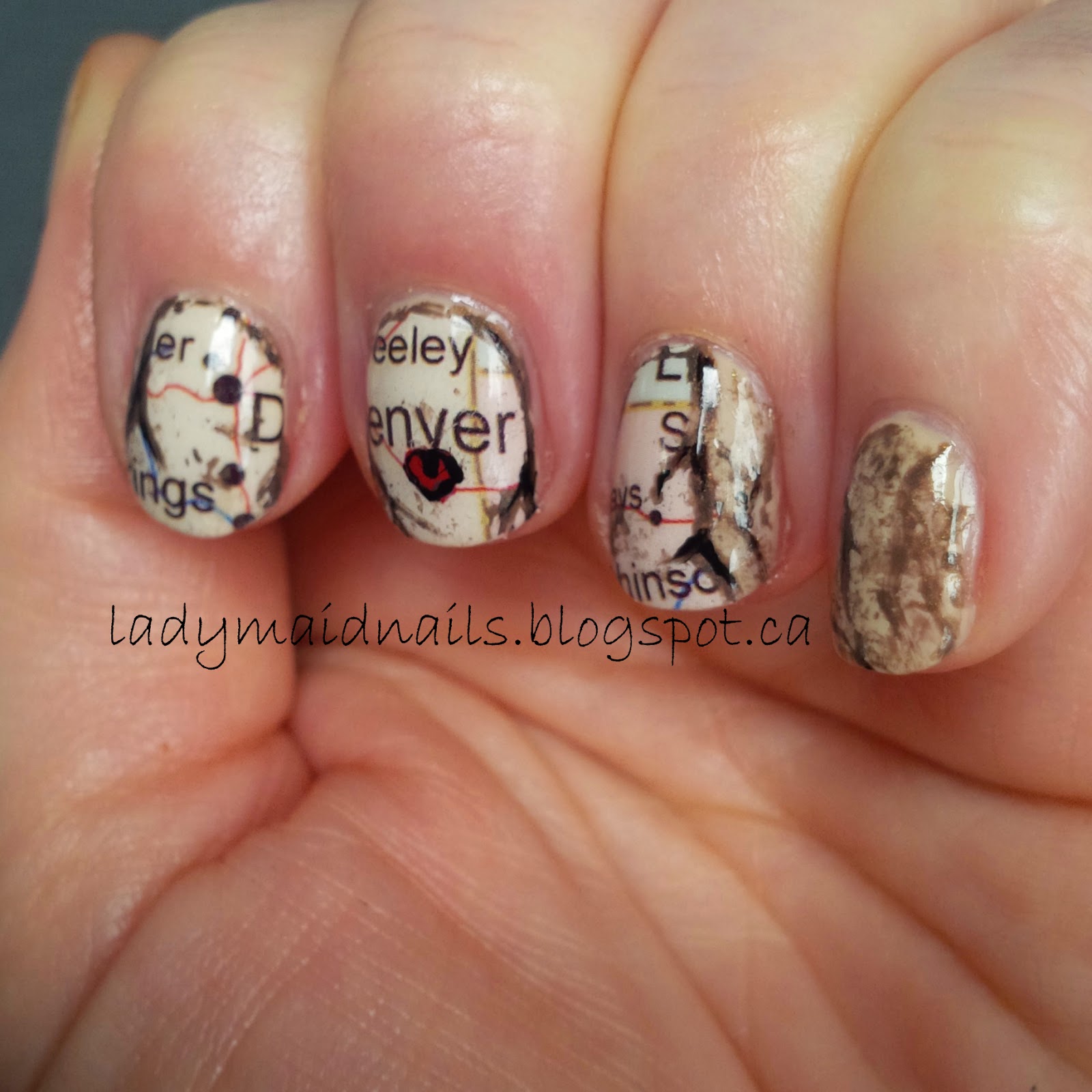 Lady Maid Nails: Born Pretty Water Slide Map Decal Review, Vintage Map ...
