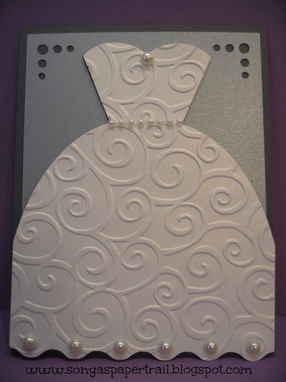 She's a Sassy Lady: Wedding Dress Shaped Card