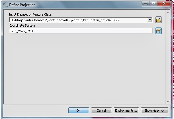 Cara memberikan sistem koordinat pada peta di ArcGis ~ Air Itu Mengalir