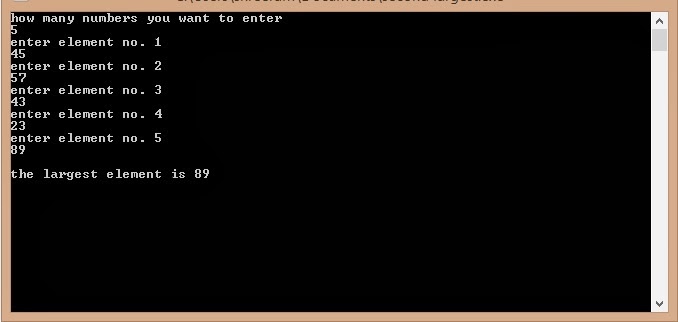 To find the largest number from the list of the entered numbers using ...