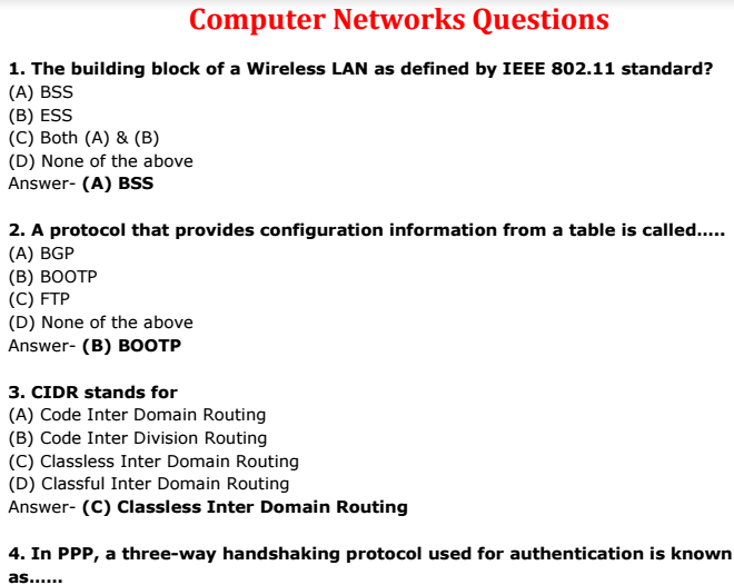 computer network mcq with answers