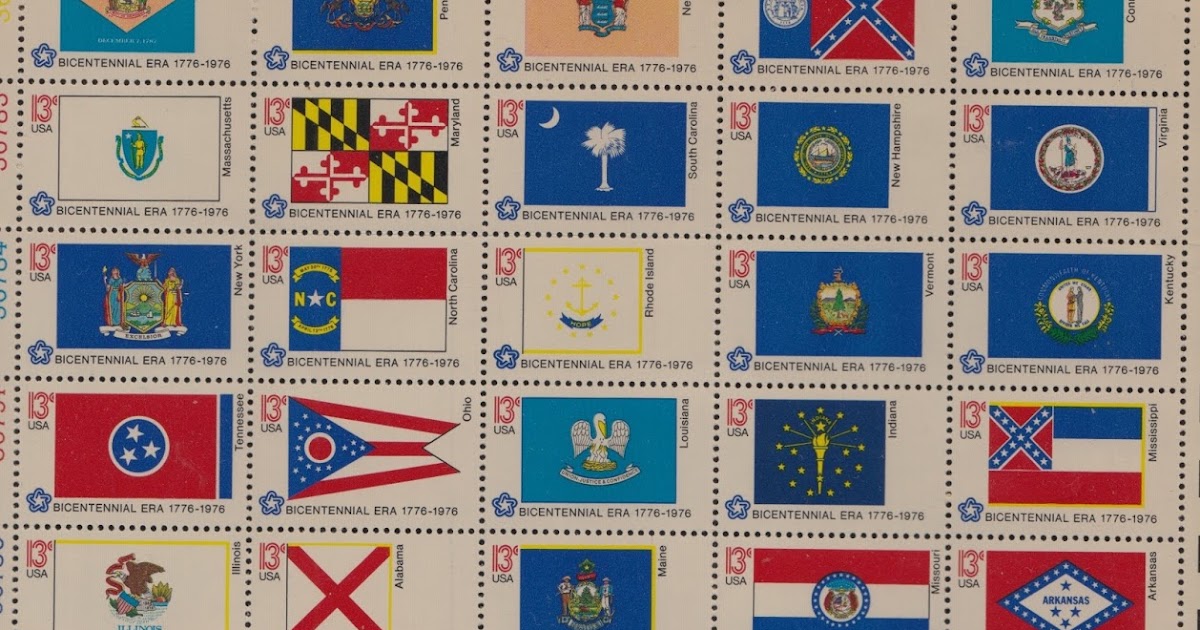 stamp: USA - Bicentennial State Flag 1976