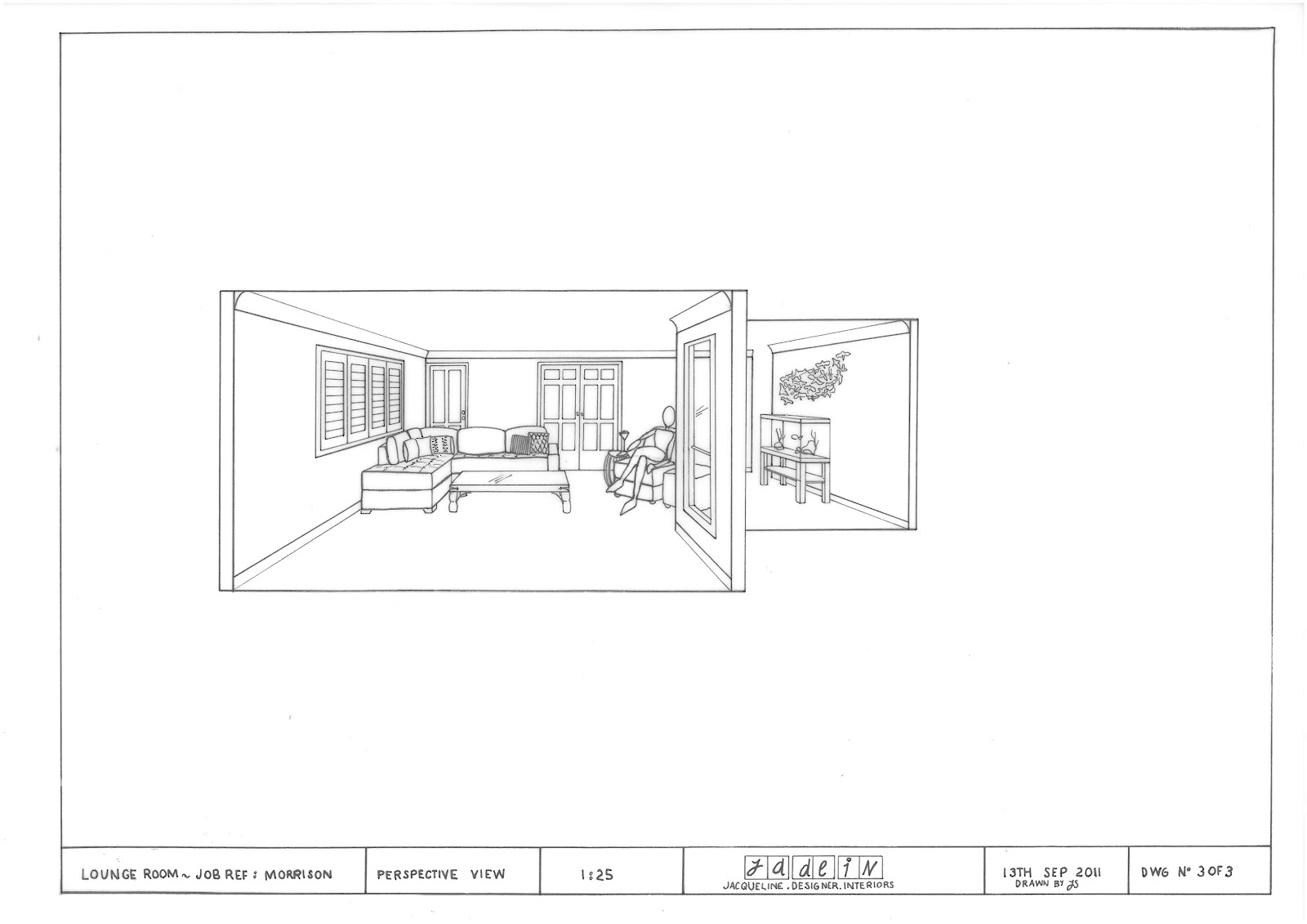 Interiors: C3ID002B // Drafting the perspective drawing // Assessment 06