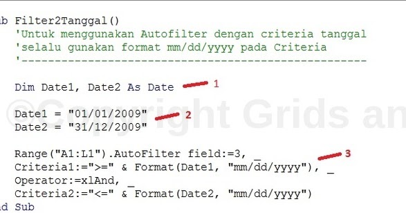 Grids and Logic: Dasar Macro - Autofilter (3) Menggunakan kriteria 2 tanggal