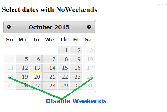 Jquery Ui Datepicker Disable Weekends