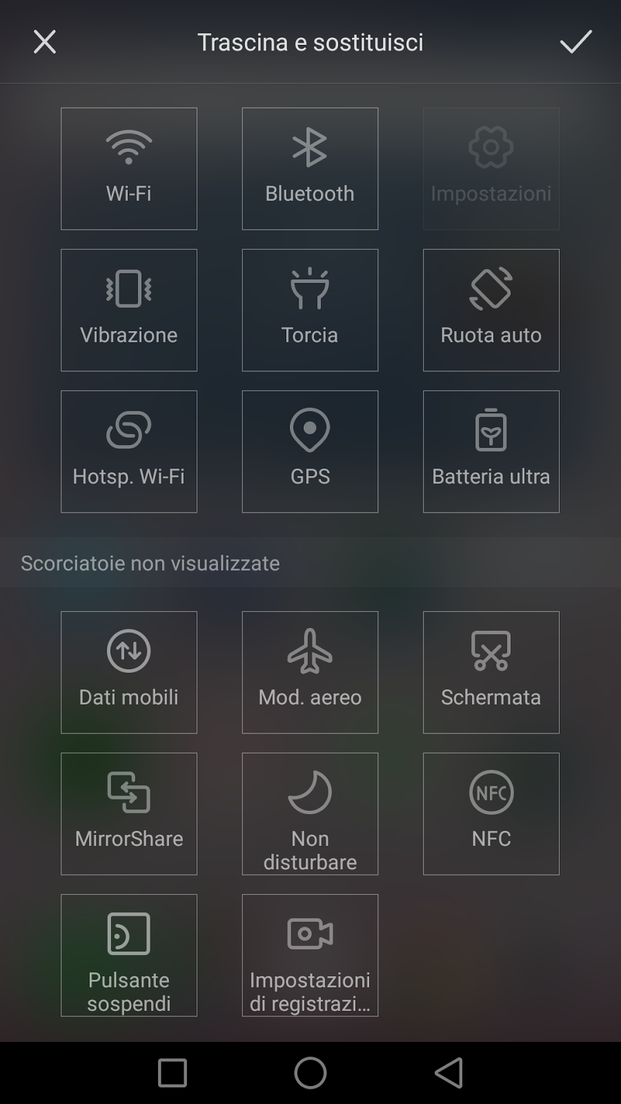 Modificare menù scorciatoie Huawei - Customize Huawei notification ...