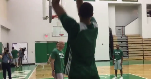 Video: Jayson Tatum and Jaylen Brown put on shooting shows in practice
