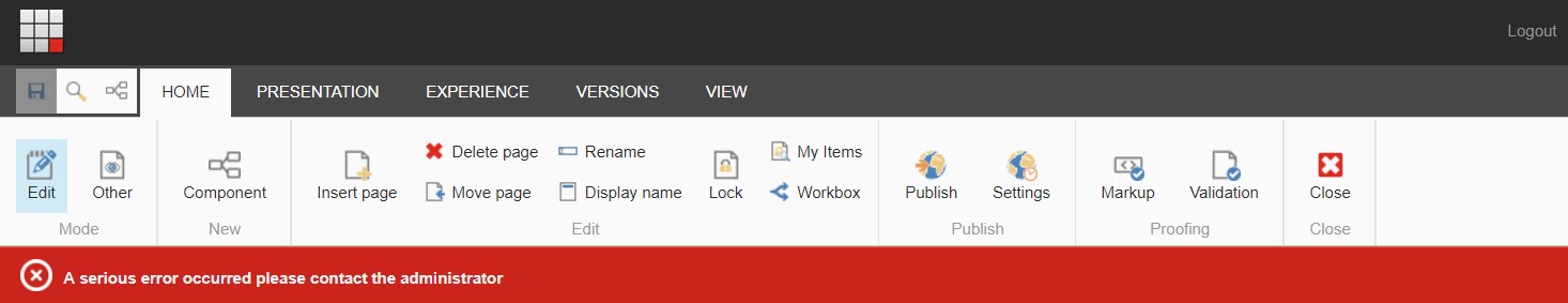 A Serious Error Occurred Sitecore Experience Editor Bugdebugzone