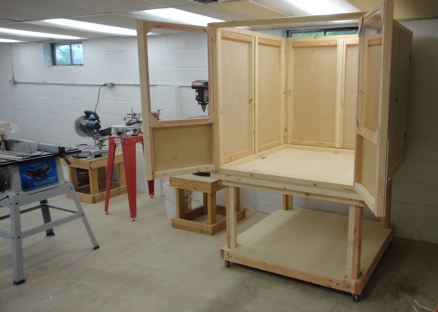 The Tinkers Workshop: CNC Enclosure Back Together Again....... With Doors!