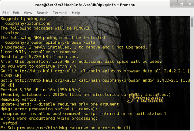 The Life of a Penetration Tester: Sub-Process /usr/bin/dpkg returned an ...