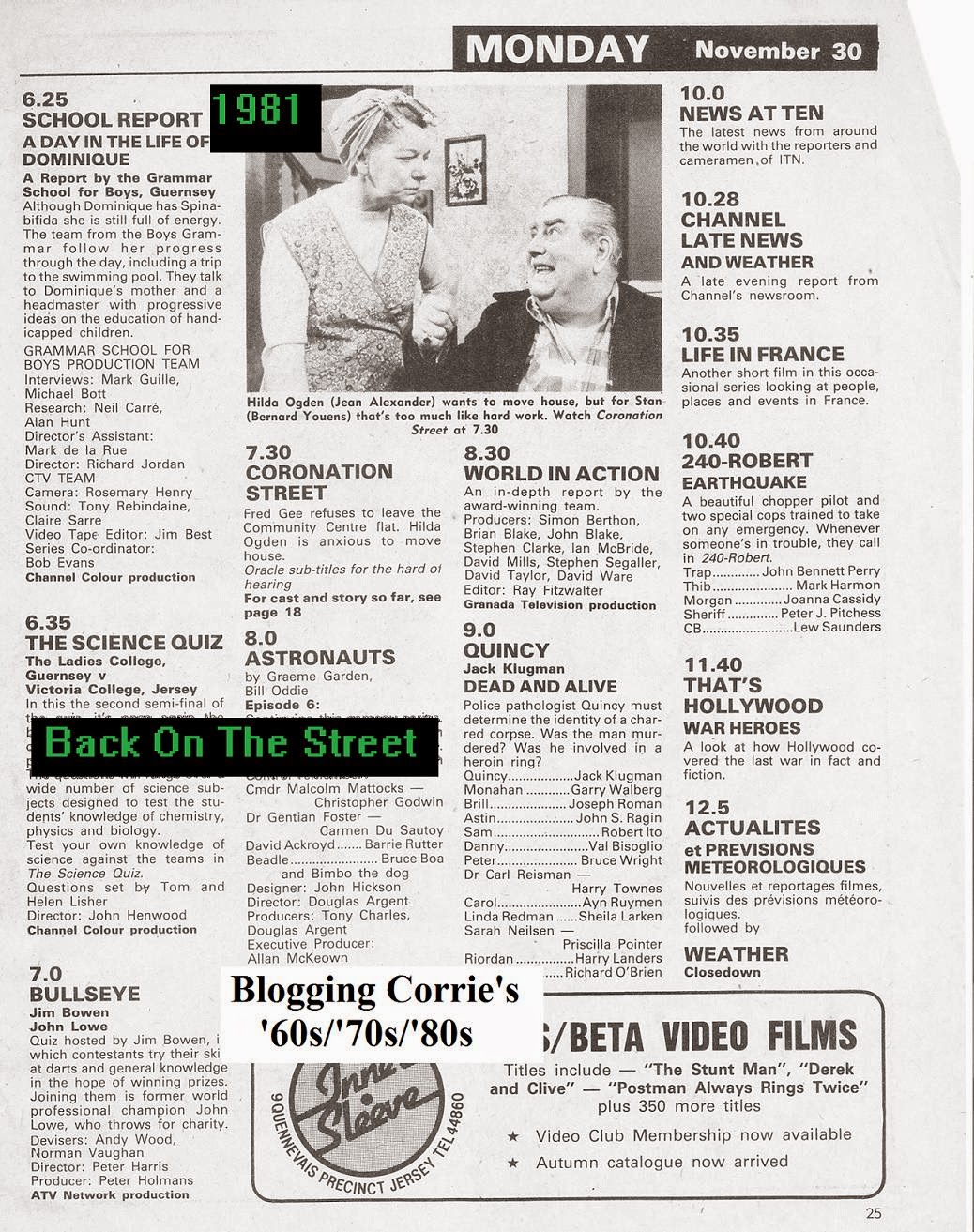 Coronation Street - Back On The Street: Those TV Times... 1981... Hilda ...