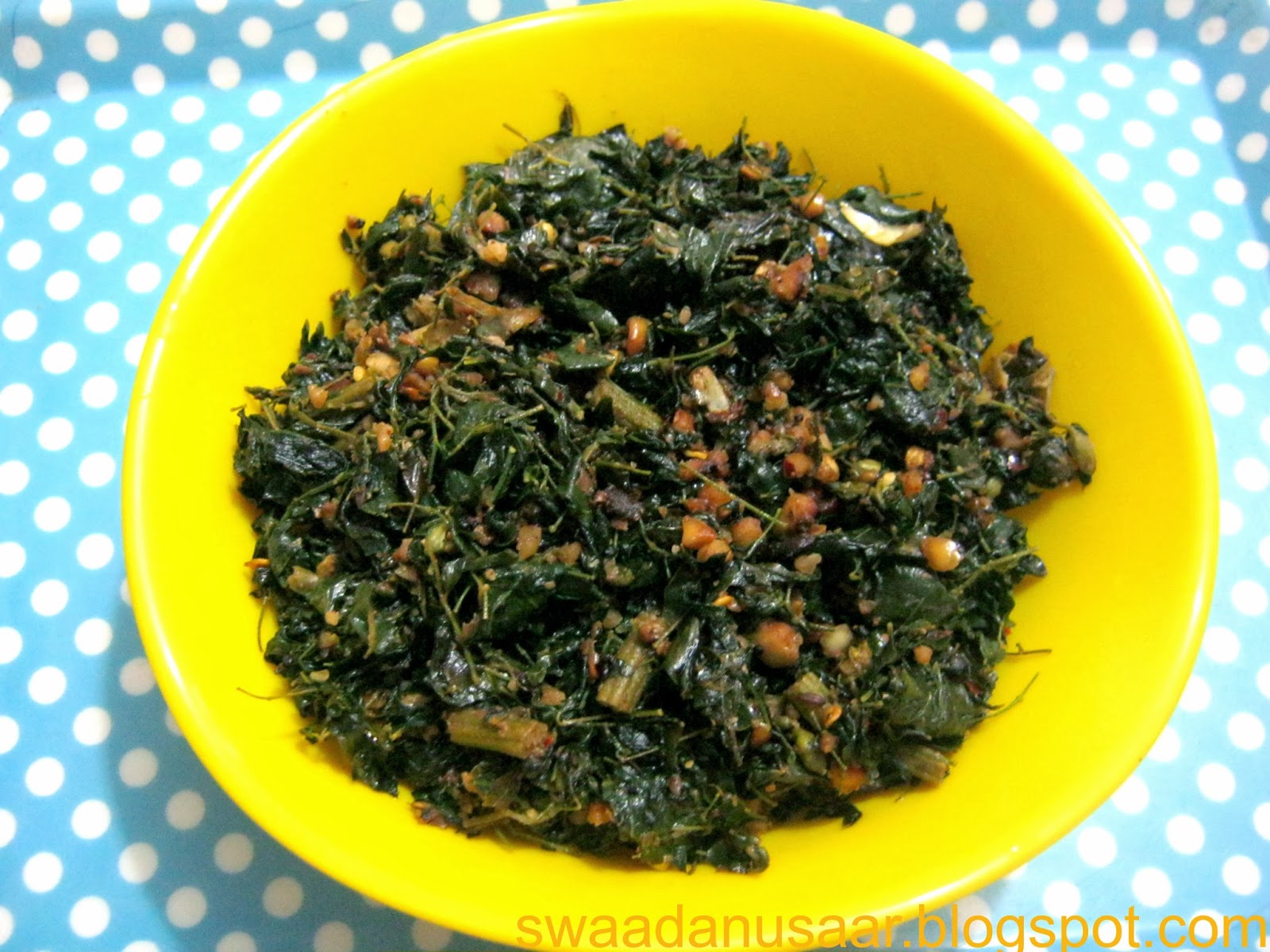 swaadanusaar: SAIJAN PATTI STIR FRY..