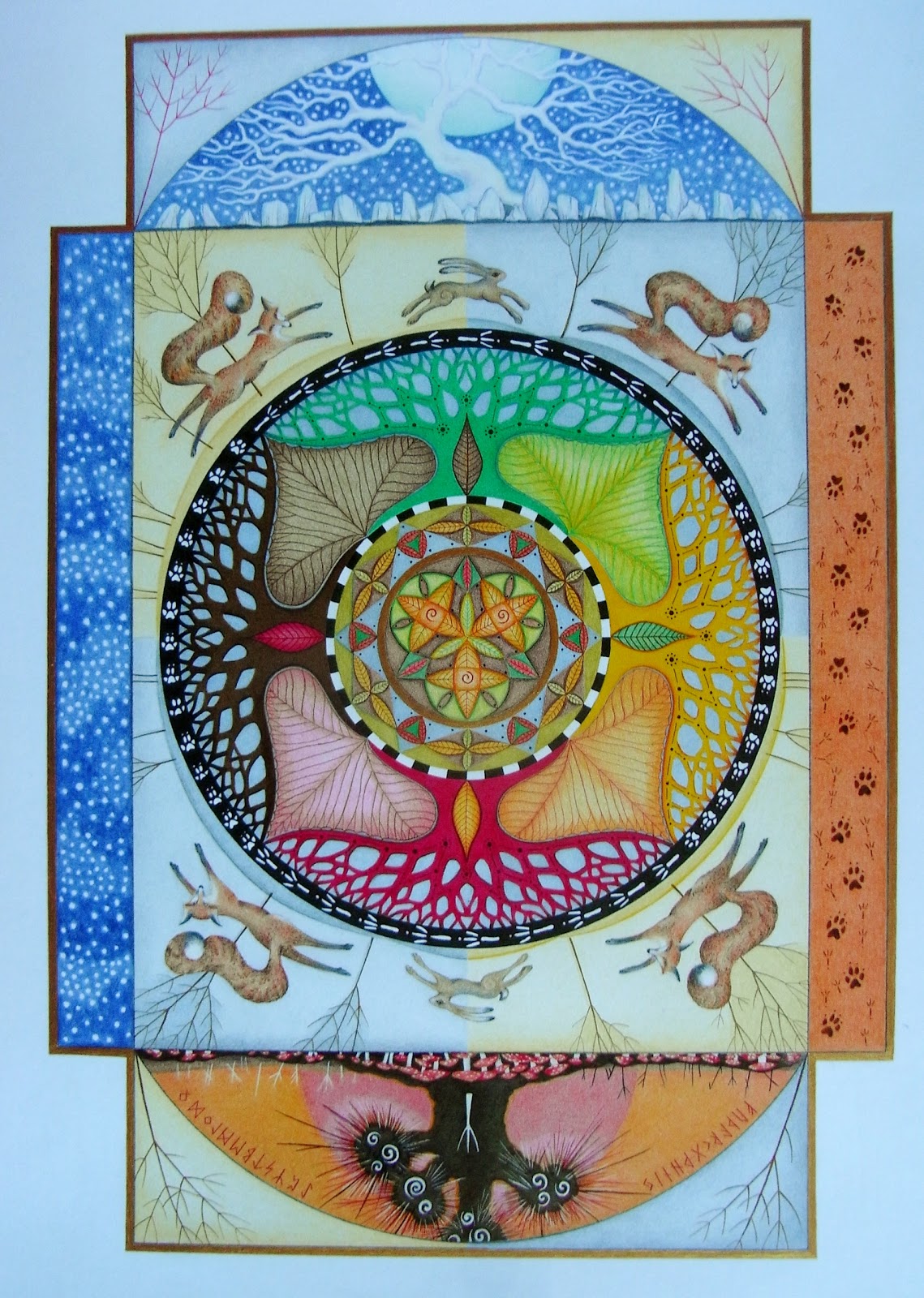 ENCHANTED-ART - Pyrography and Illustration: 'Autumn Mandala' Completed ...