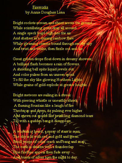 Letters From Annie (Douglass) Lima: Fireworks (a Poem)