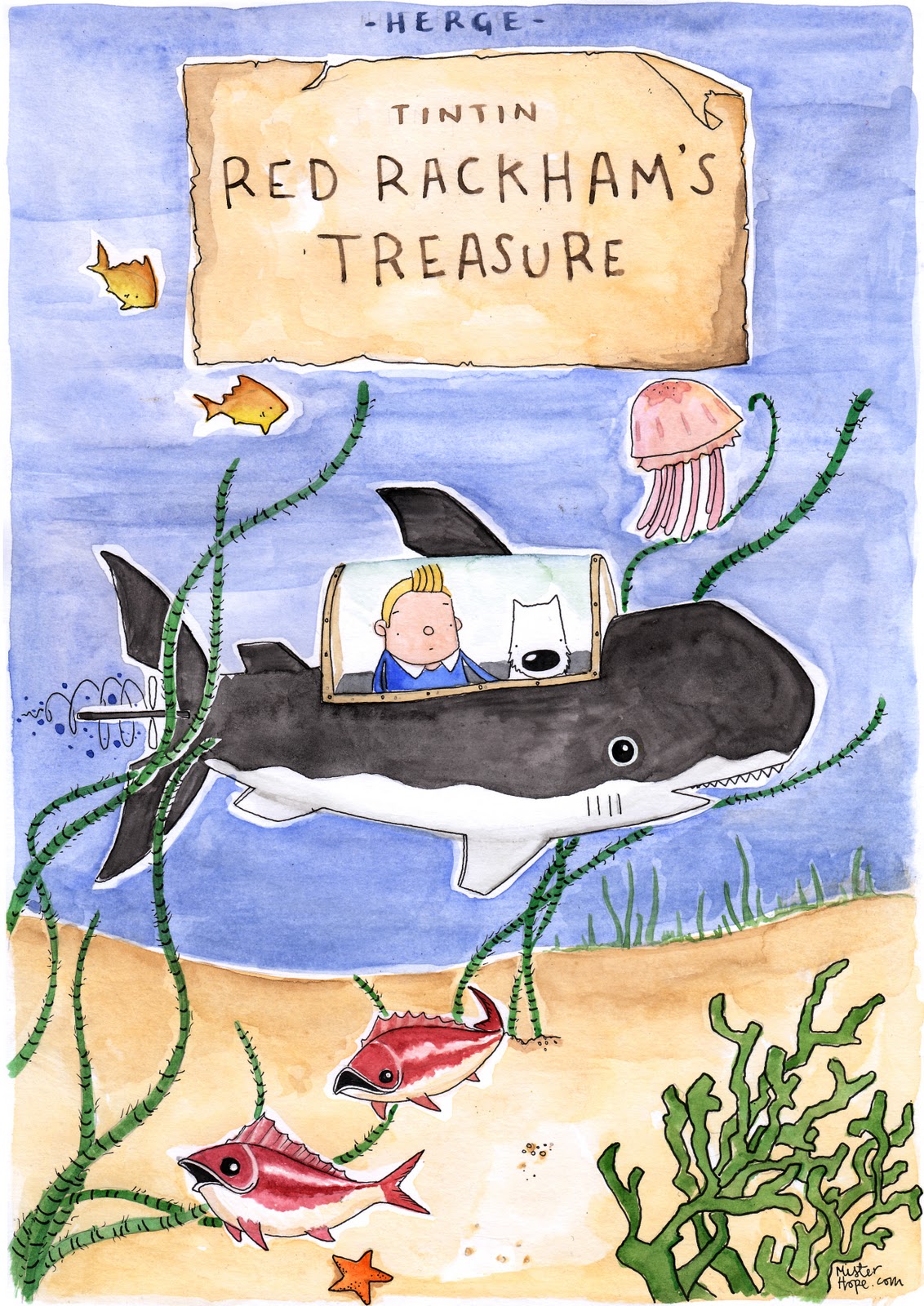 Rejected by Covered: Mister Hope covers Tintin: Red Rackham's Treasure