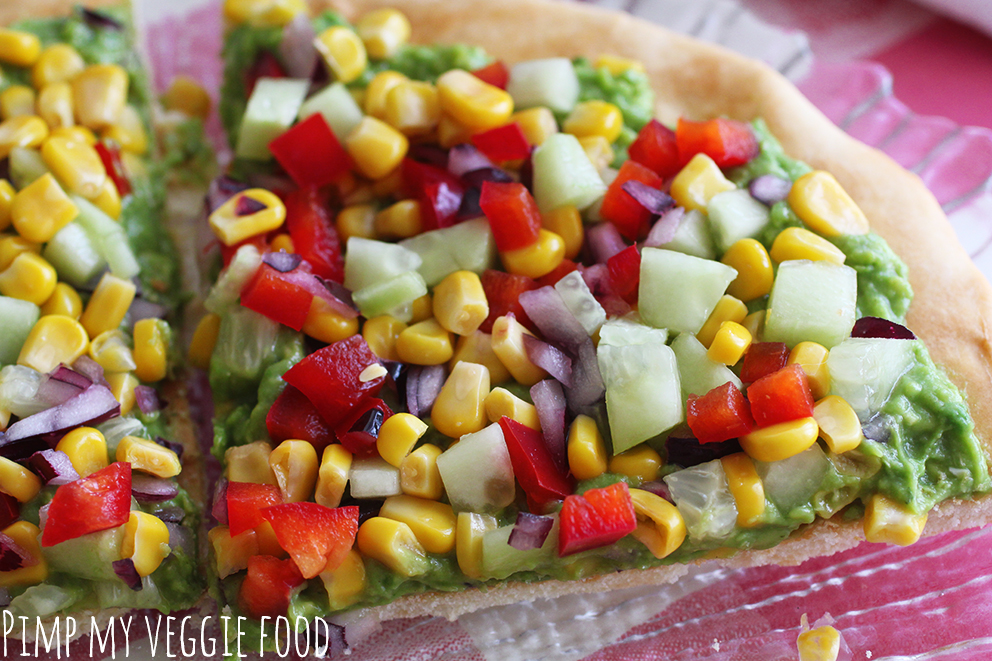 Pizza froide au guacamole et légumes - Pimp my Veggie Food