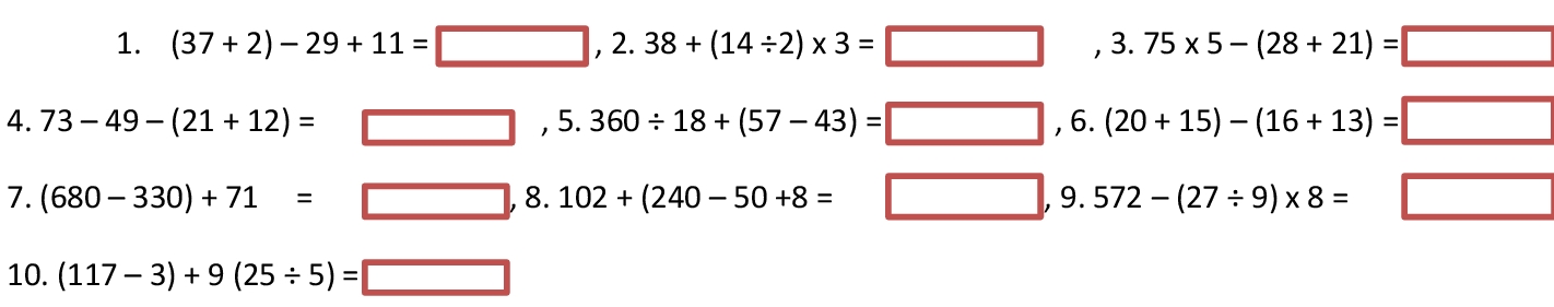 Lesson Plan of Order of operation: BOD MAS rule Mathematics Grade V