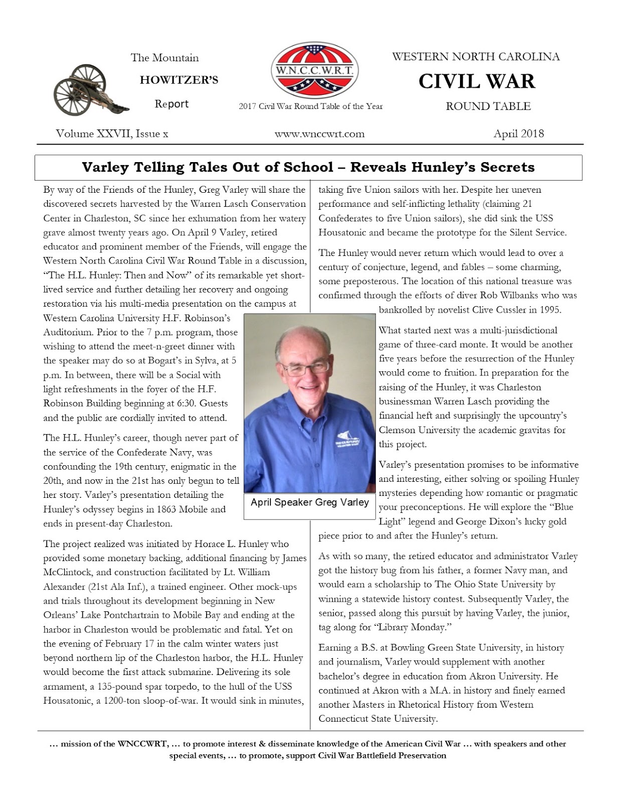 Western North Carolina Civil War Round Table: WNCCWRT April 2018 Newsletter