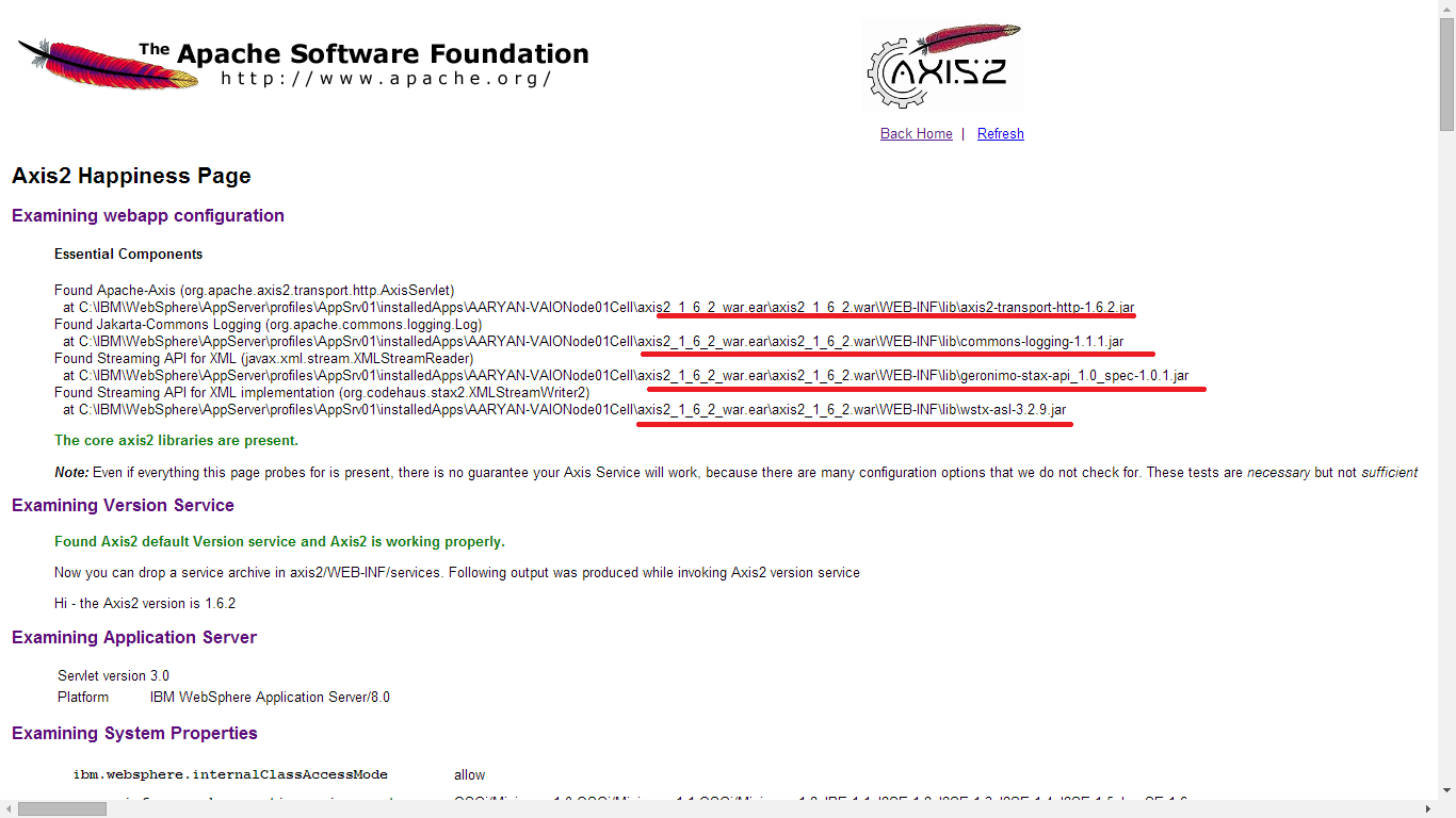 java program: Axis2 Installation in Websphere