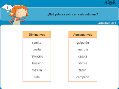 Las TIC en Primaria: DIMINUTIVOS Y AUMENTATIVOS