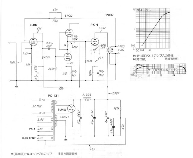 Vacuum Tube Schematics: SE PX4 (EL86-6FQ7) Amplifier