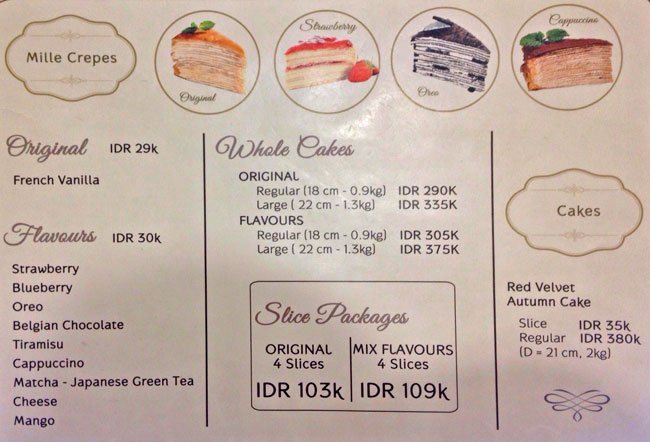 Harga Menu First Love Patisserie Kelapa Gading Restoran Desserts