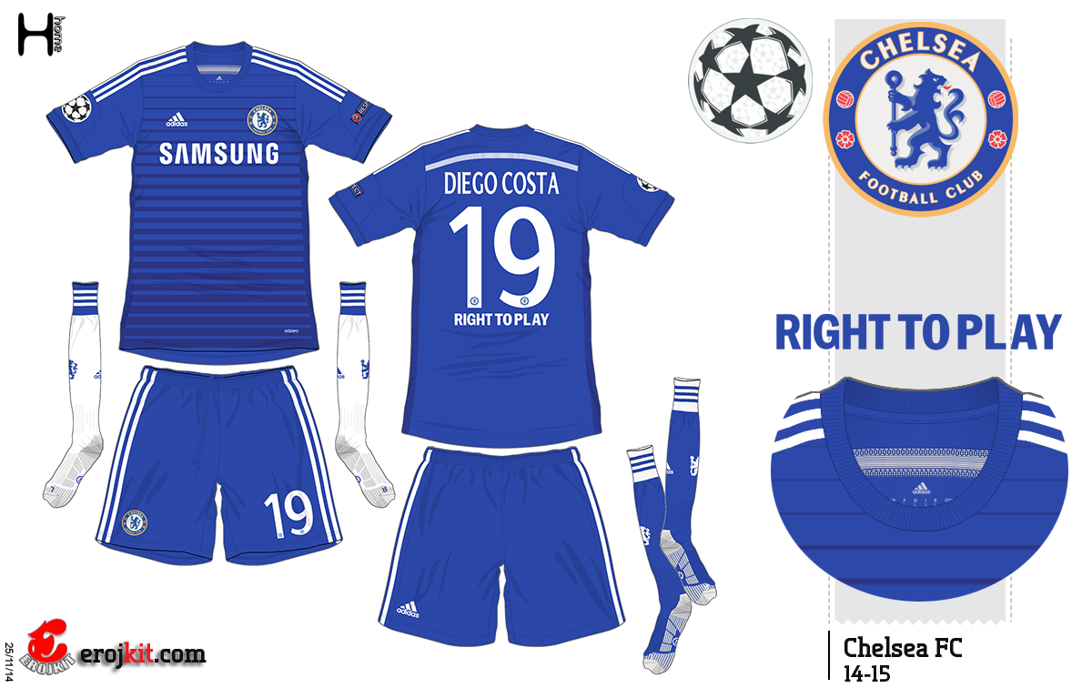 Kit Design, by eroj: 2014-15 Chelsea (Home, Away e Third)