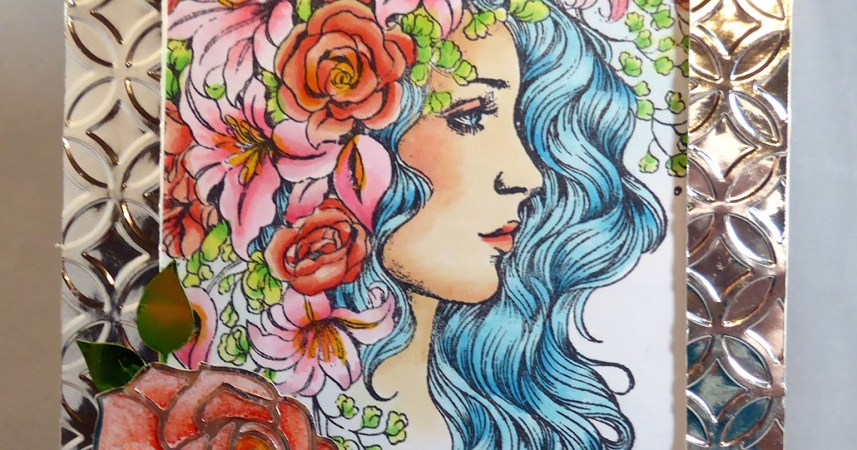 Pink Panoply: Silvery Floral Natalie - Prima Princess Stamp