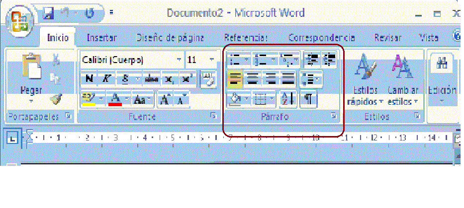 PROCESADOR DE TEXTOS WORD: PARRAFO
