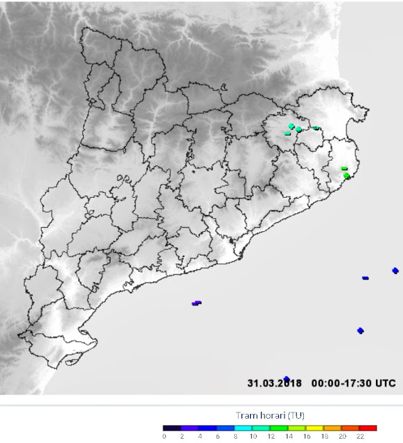 El temps a Palamós: Dissabte 31 de març: una tempesta molt dèbil