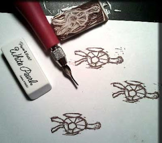 Art e-Journal: Tutorial: Printmaking Using Carved Rubber Erasers ...
