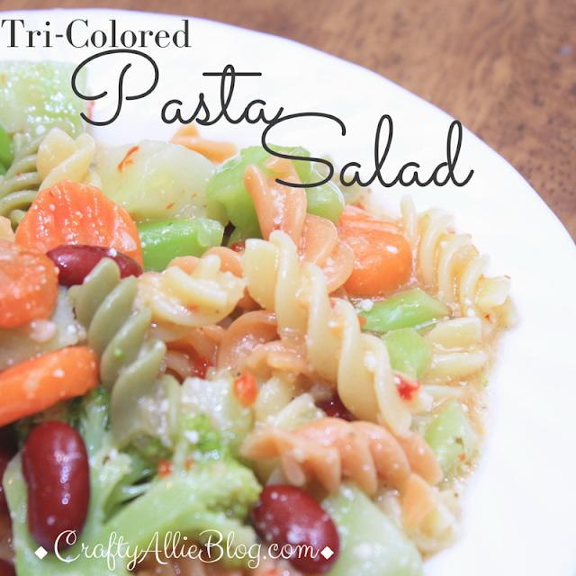 Easy Tri Colored Veggie Pasta Salad