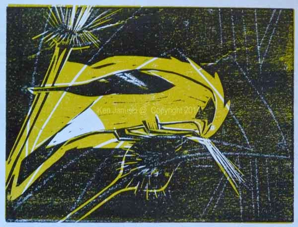 art, birds, nature: A New Woodcut and Surprising Influences