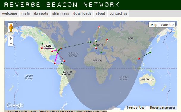 Ham Radio Beacon Map - Ultralight RadioDxer
