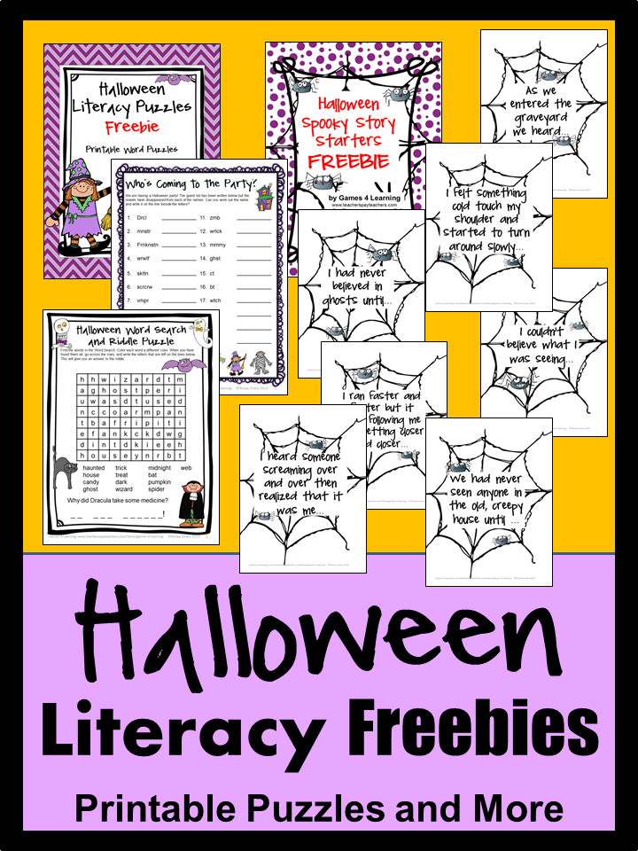 Fun Games 4 Learning: Halloween Literacy Freebies