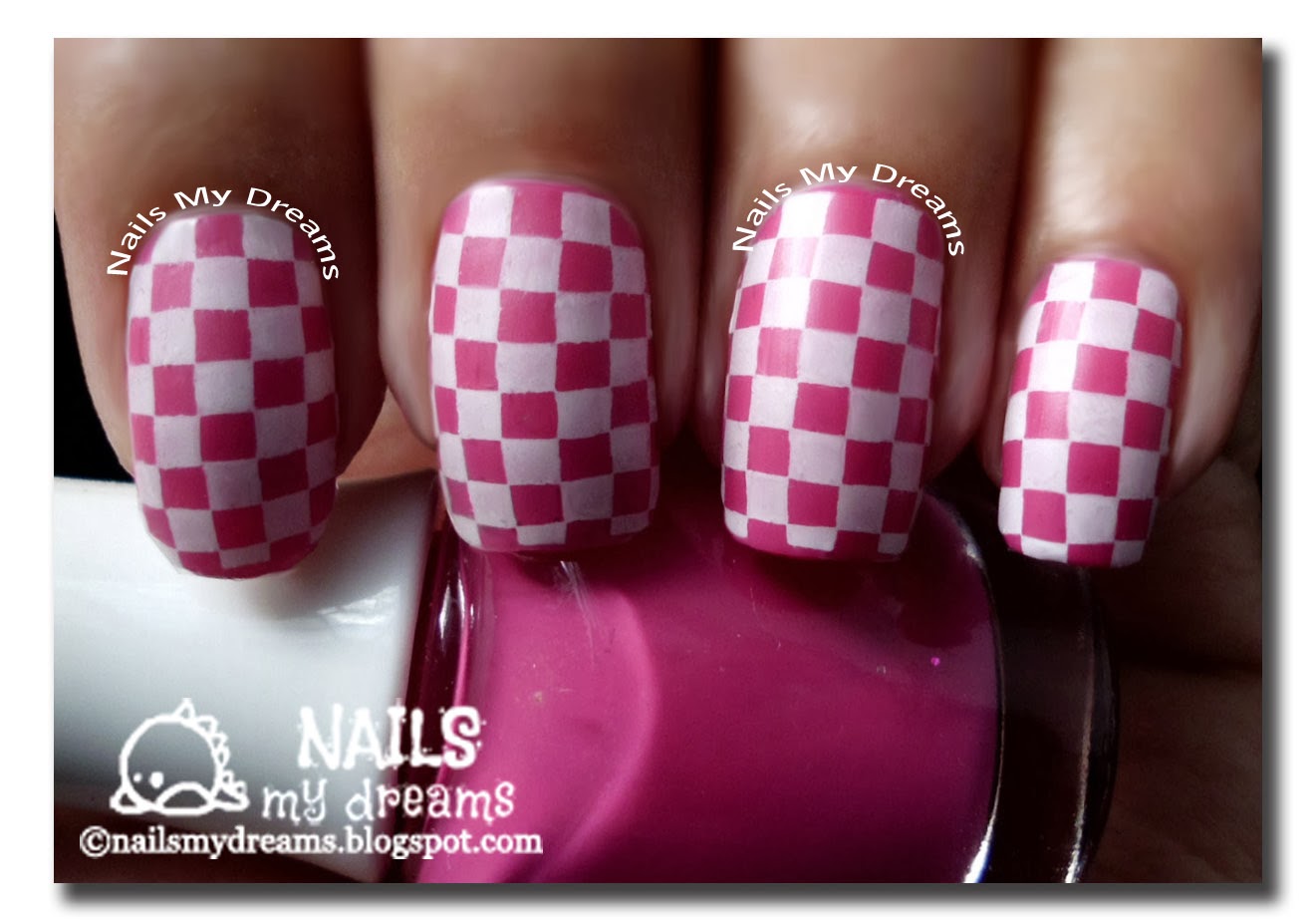 Nails My Dreams: Pink Checkerboard Nails!...