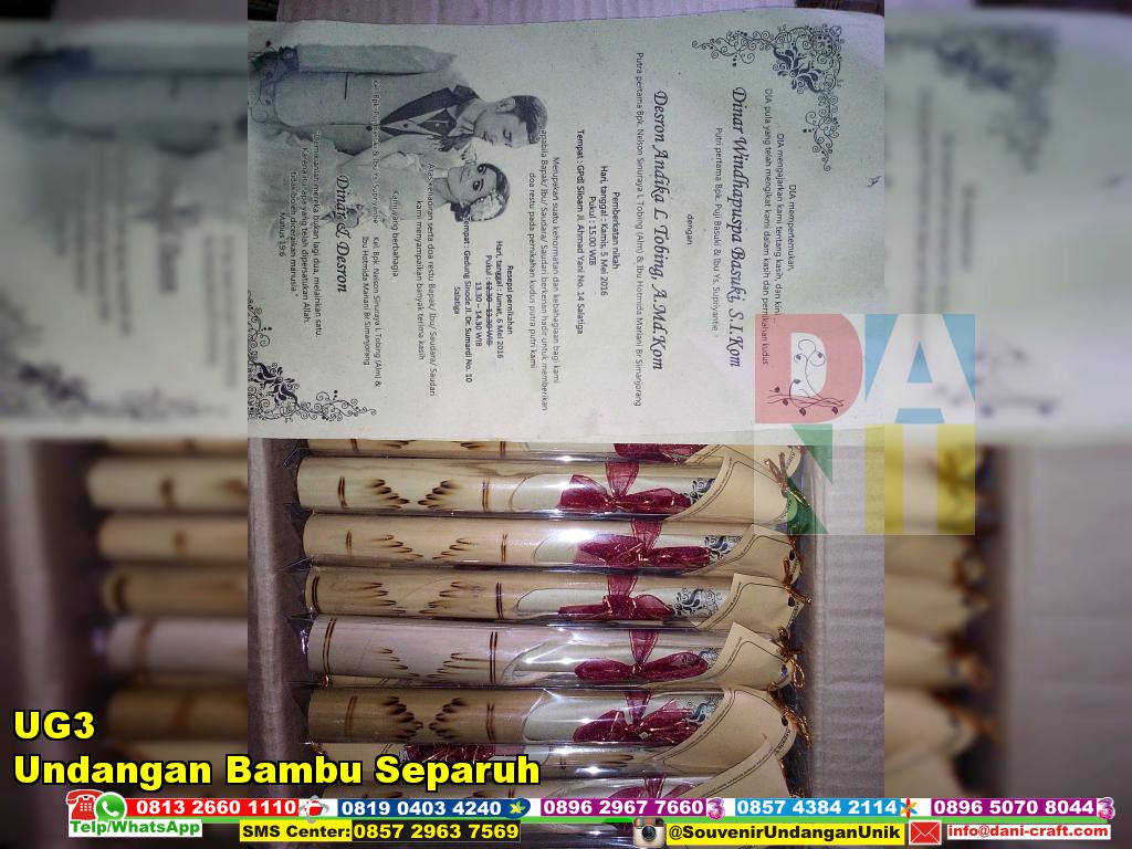 Undangan Bambu Separo, Undangan Gulung Bambu Separuh | Souvenir Pernikahan