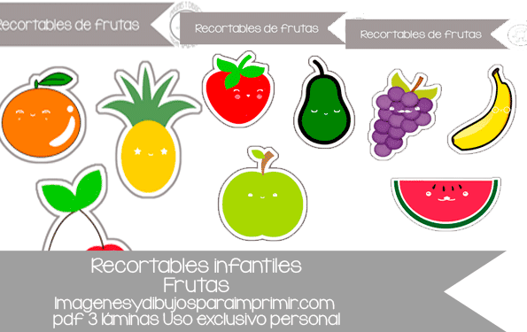 Recortables de frutas para imprimir | Imagenes y dibujos para imprimir