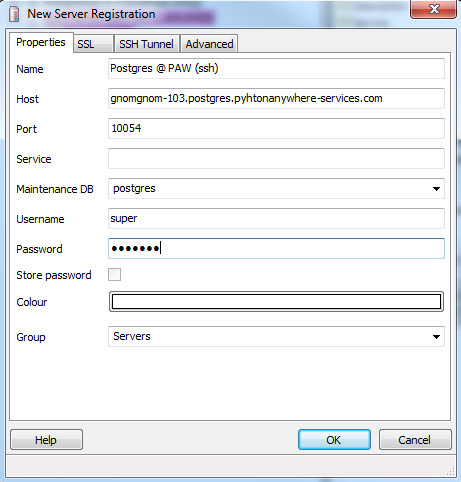PythonAnywhere: administrer ses DB PosgreSQL chez l'hébergeur PythonAnywhere avec PgAdmin + SSH ...