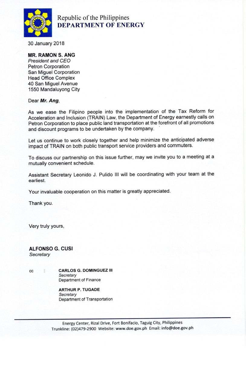 DOE, Petron, Shell and Phoenix Agree to Provide Fuel Discounts on PUVs ...