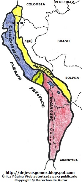 DE JESUS GÓMEZ: DIBUJOS DEL MAPA DEL TAHUANTINSUYO A COLORES