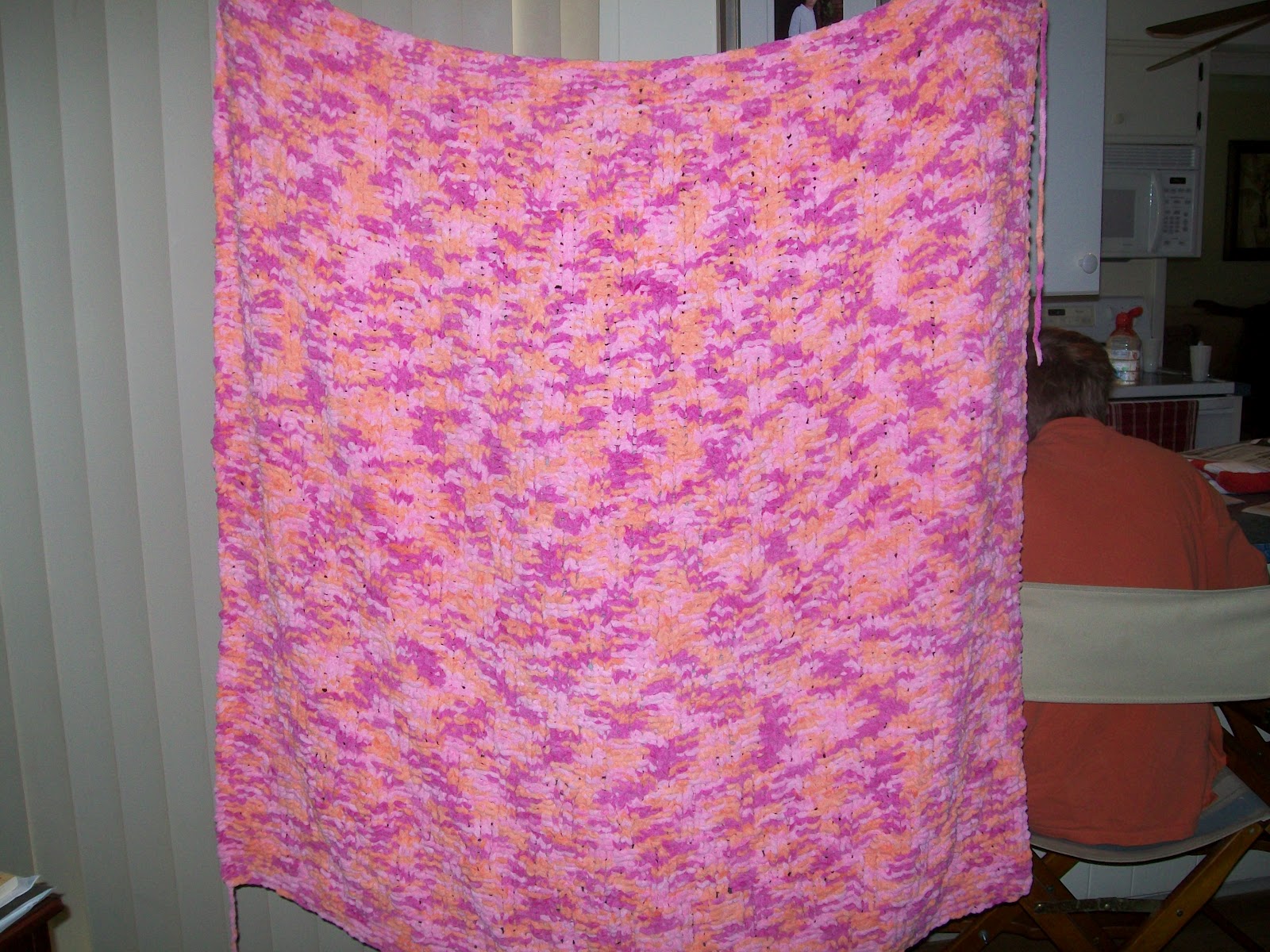 Crafts by Cori: Bernat Baby Pink&Orange afghan $50.00