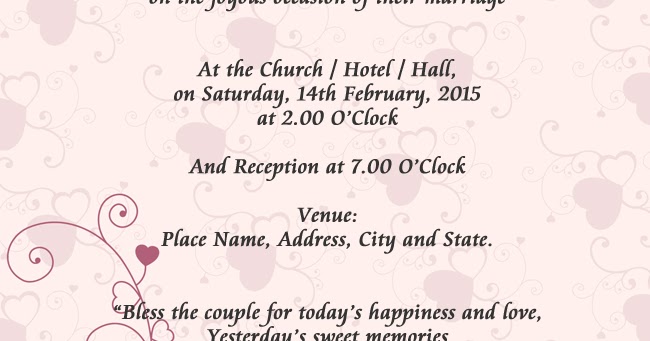 How To Write Wedding Invitation Card