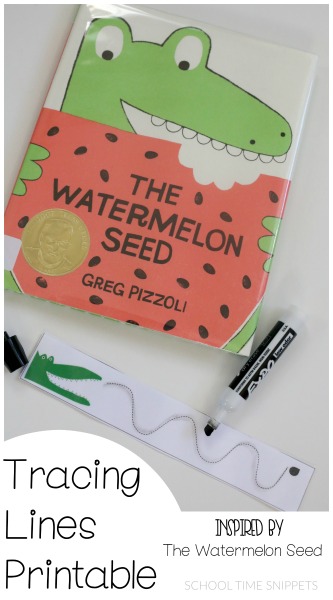 Tracing Lines Printable for Storybook, The Watermelon Seed | School ...